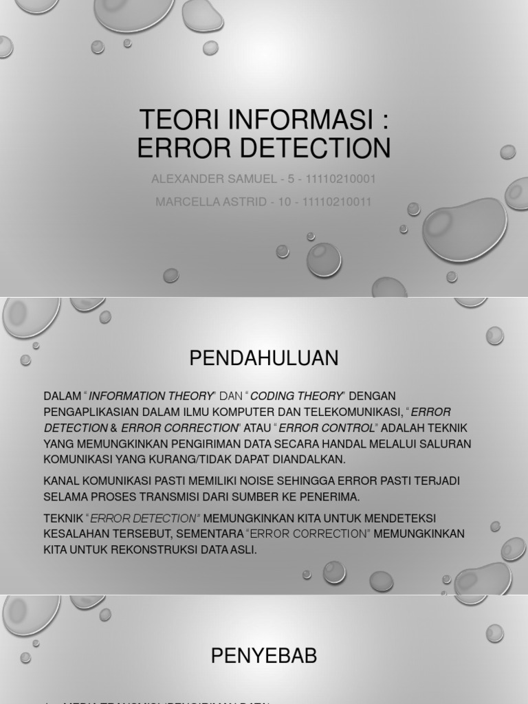 Teori Informasi: Error Detection | PDF | Teknologi & Rekayasa