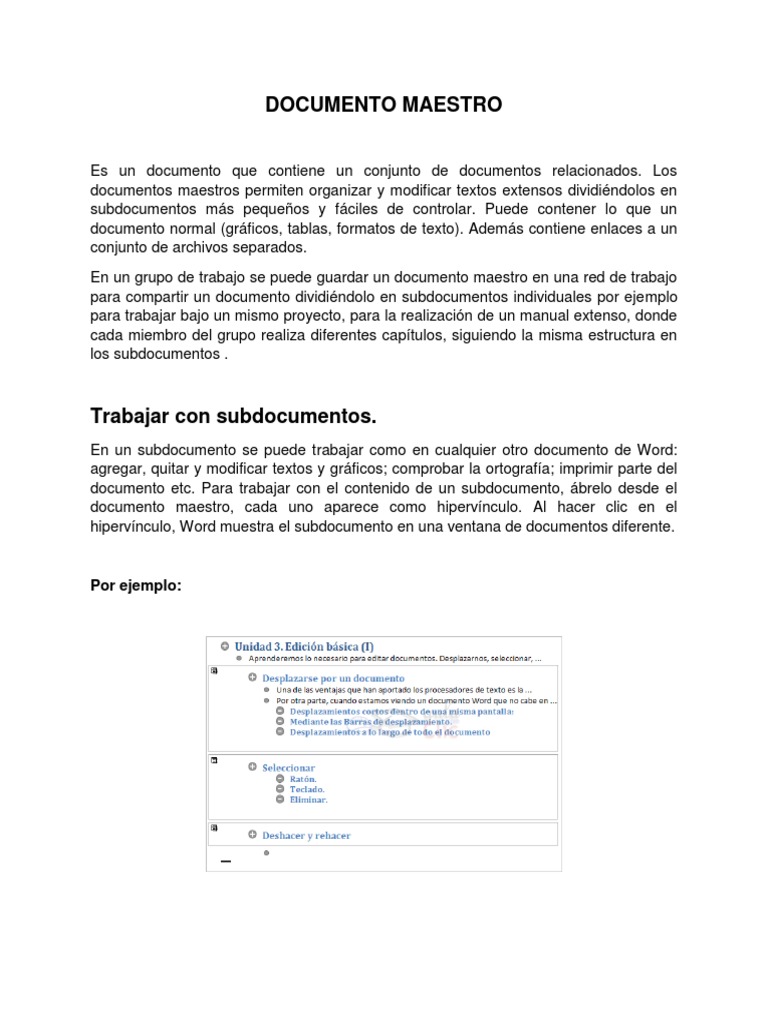 Documento Maestro | Microsoft Word | Tabla (base de datos)