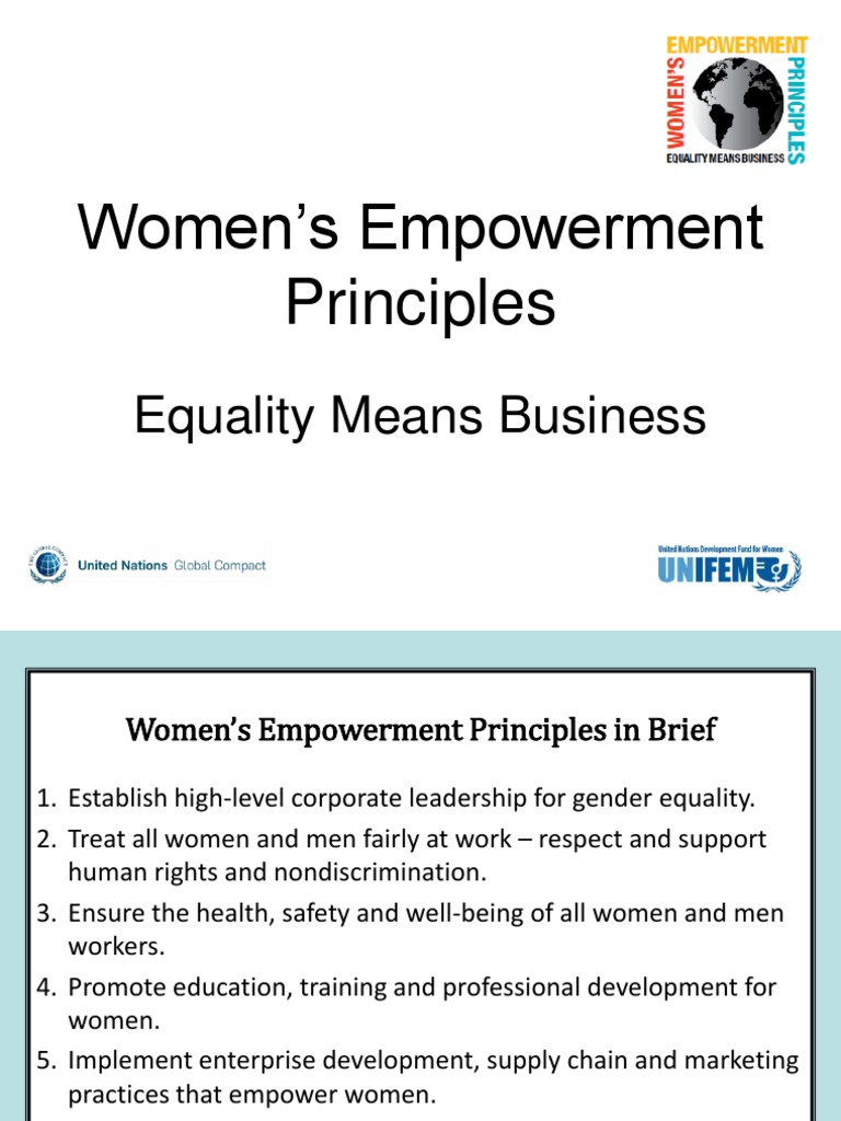Womens Empowerment Principles | PDF | Gender Equality | Gender Studies