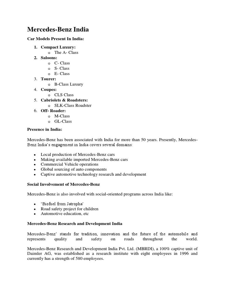 Mercedes | PDF | Mercedes Benz | Daimler Ag