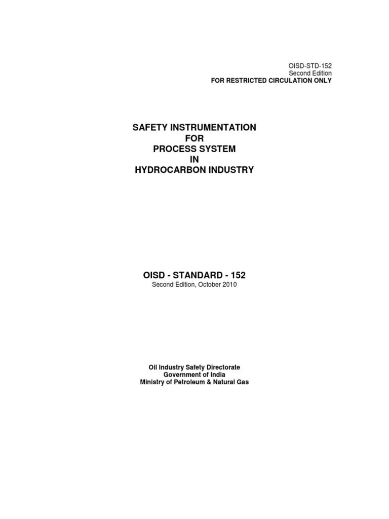 STD 152 Safety Instrumentation For Process System in Hydrocarbon ...