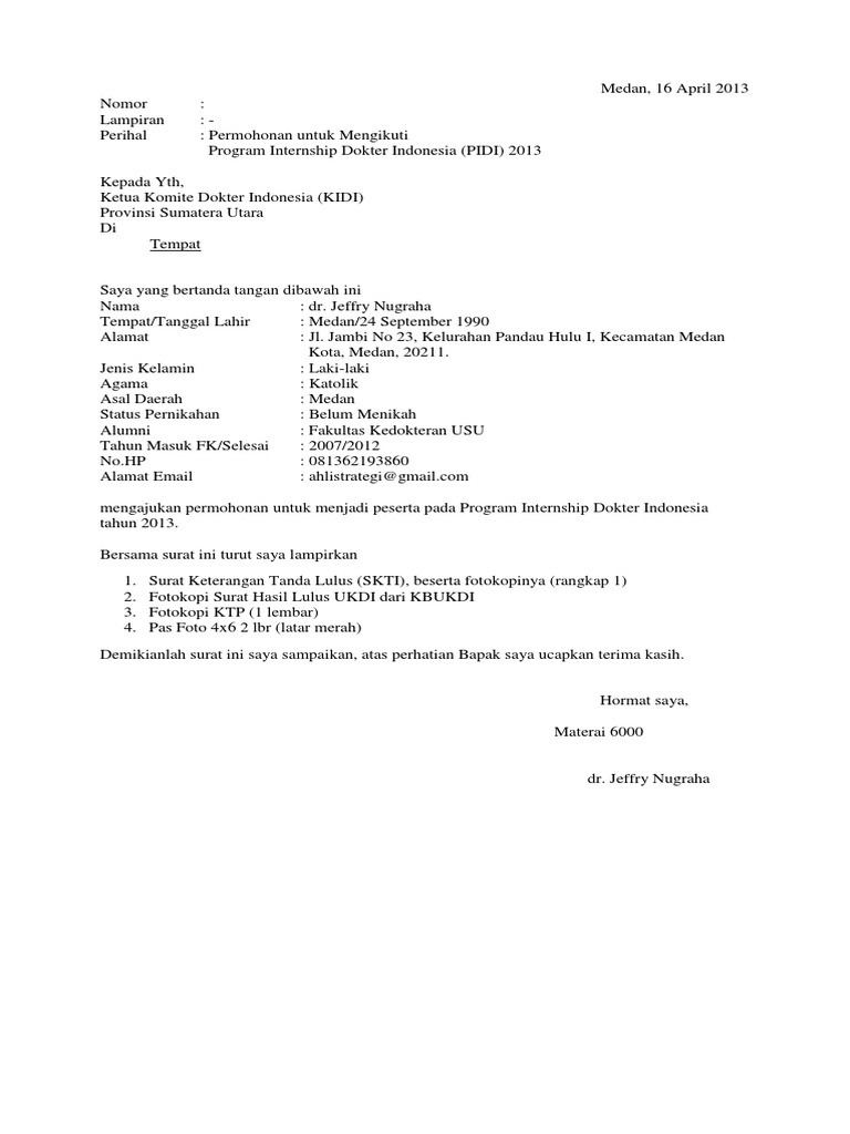 Surat Intern | PDF