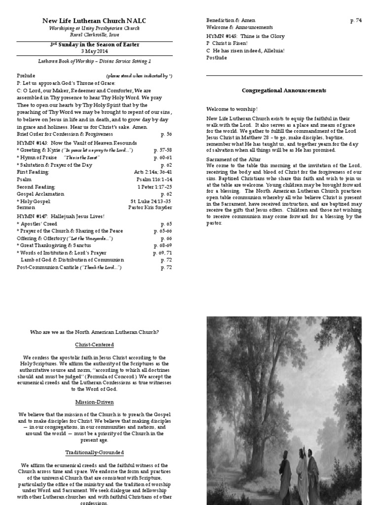 New Life Lutheran Church NALC: 3 Sunday in The Season of Easter | PDF ...