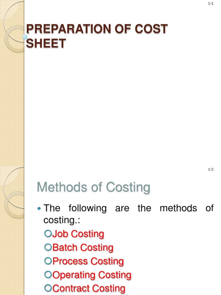 Preparation of Cost Sheet | PDF | Management Accounting | Accounting
