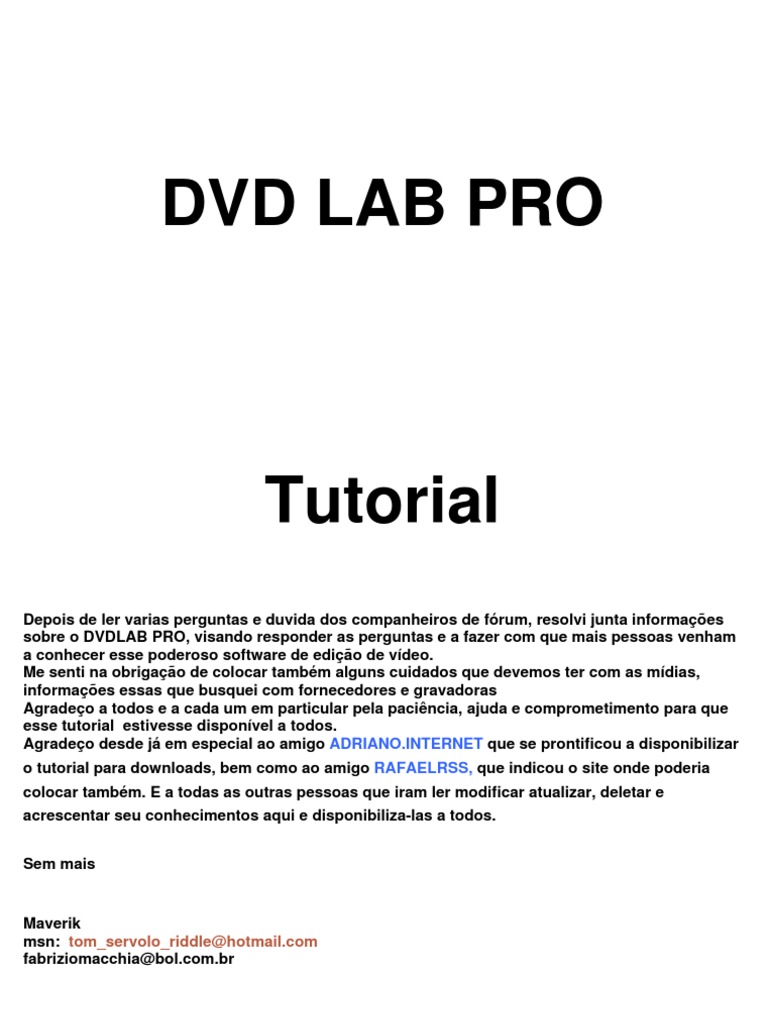 Tutorial Dvdlabpro | PDF