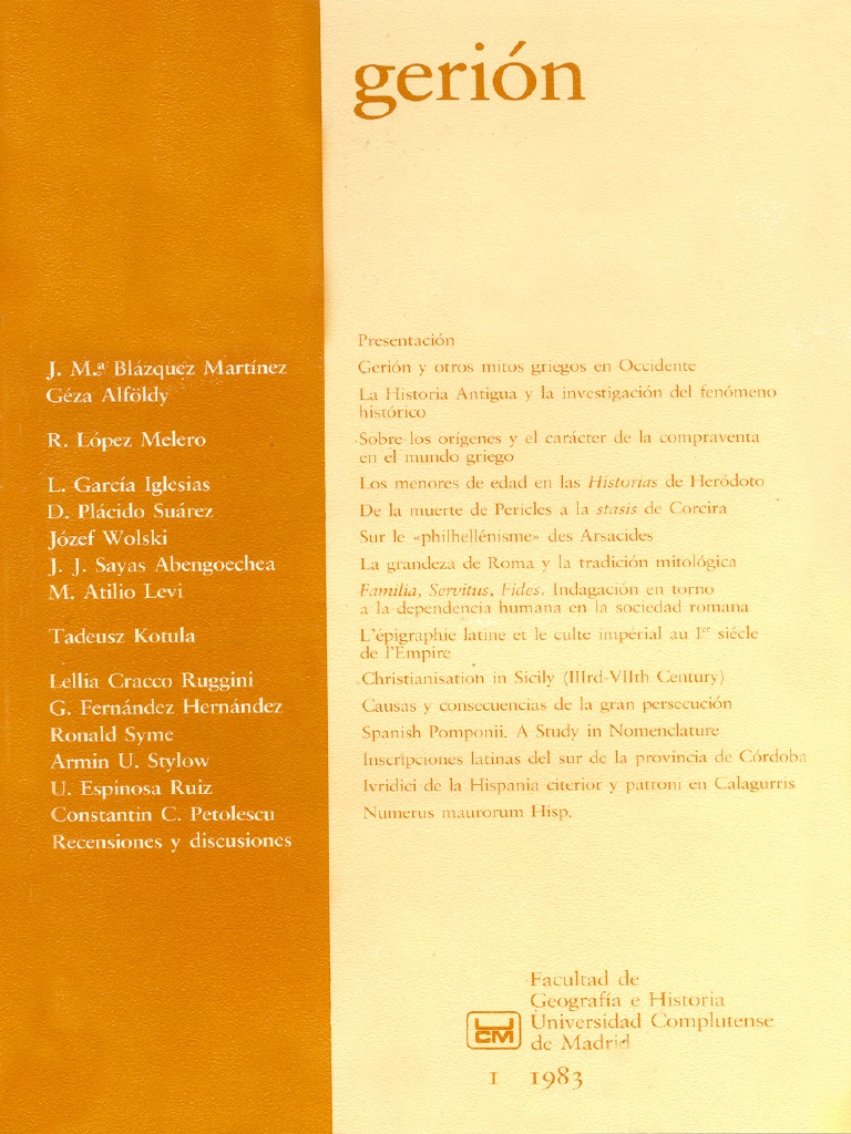 Gerión 1-1983 | Fiction & Literature