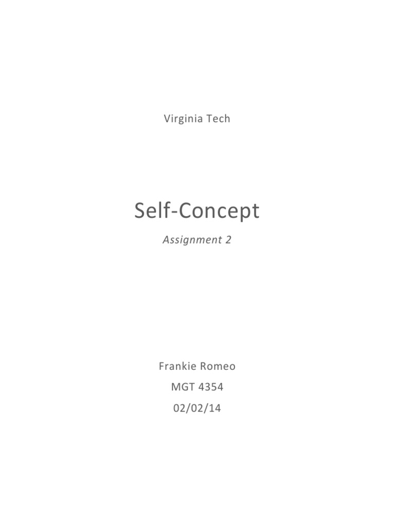 Self-Concept Paper - Frankie Romeo | PDF | Self Concept | Self Esteem
