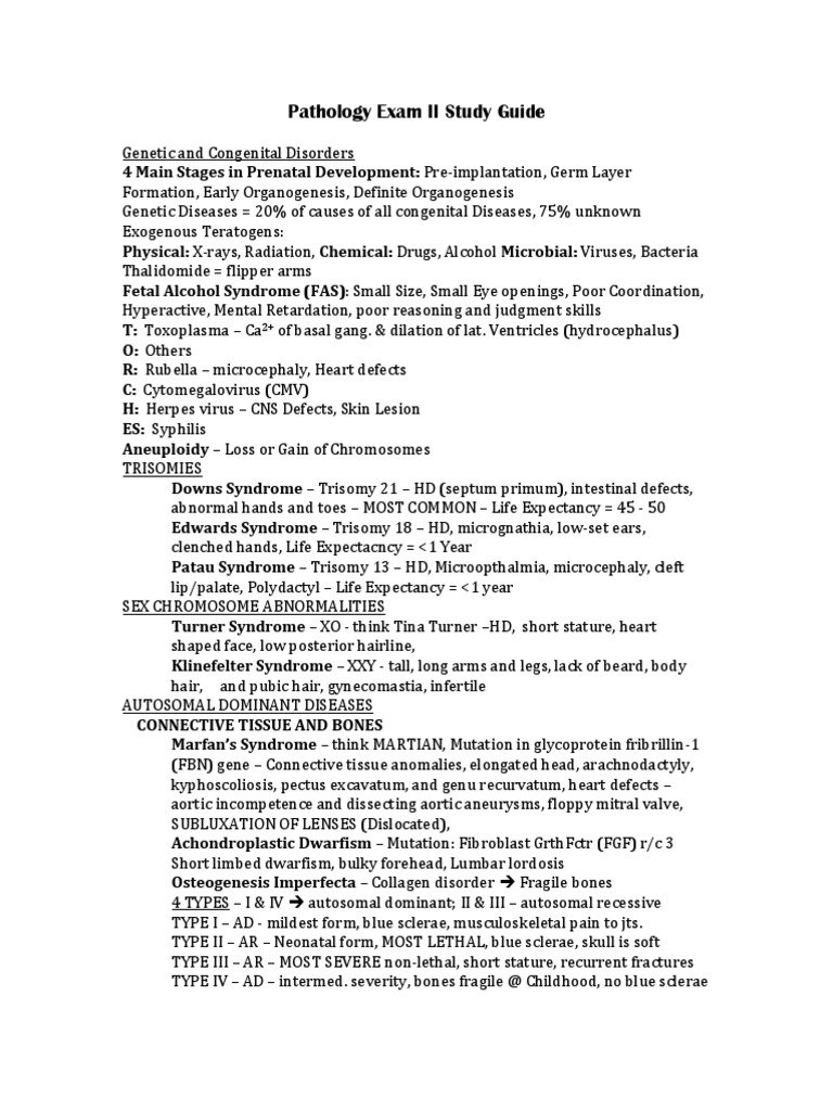 Pathology Exam II Study Guide | PDF | Immune System | T Cell