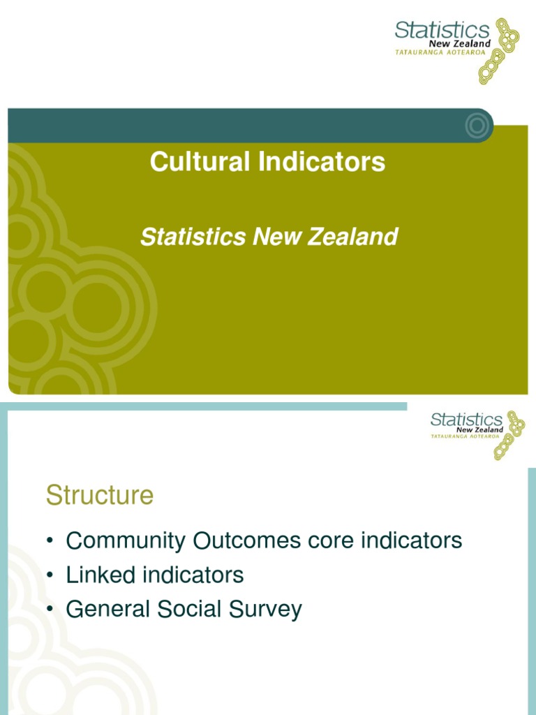 Cultural Indicators: Statistics New Zealand | PDF | Māori People | New ...