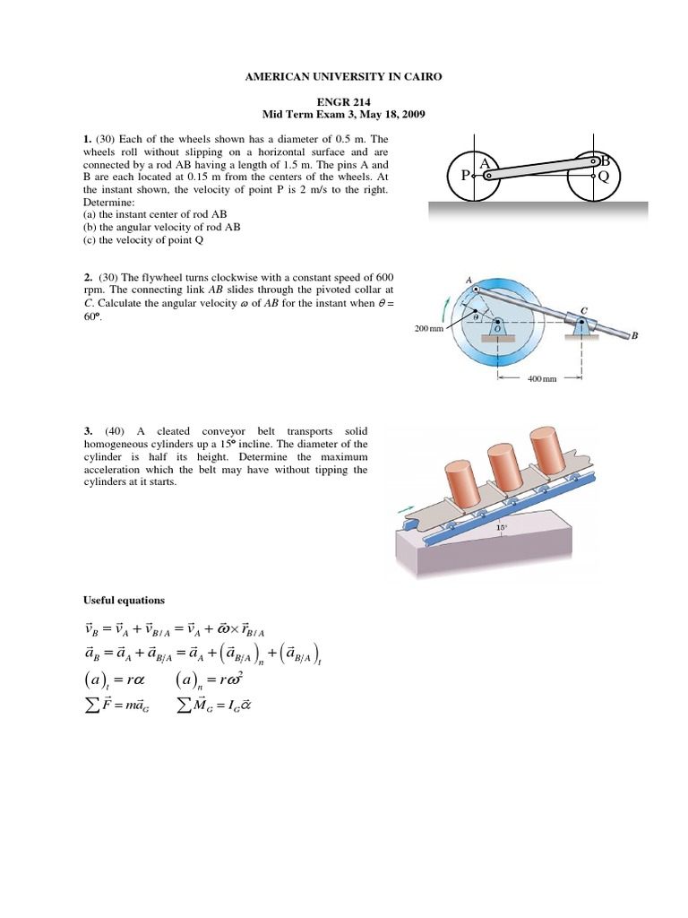 ENGR 214 Midterm Exam Problems | PDF