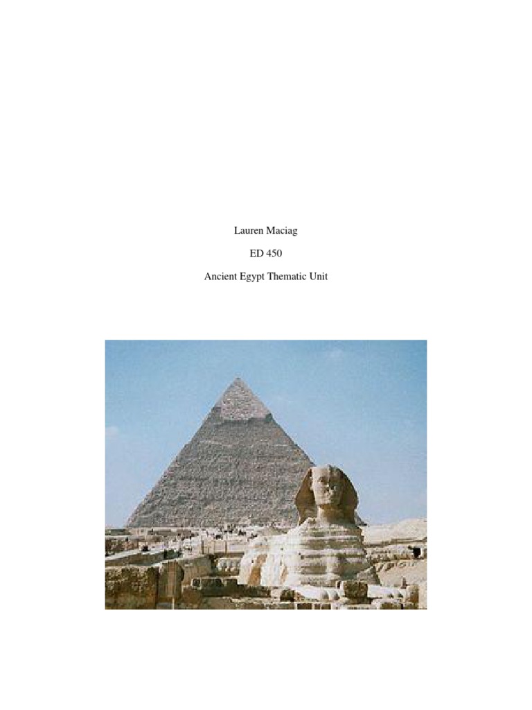 Ancient Egypt Thematic Unit | PDF | Ancient Egypt | Ancient Egyptian ...