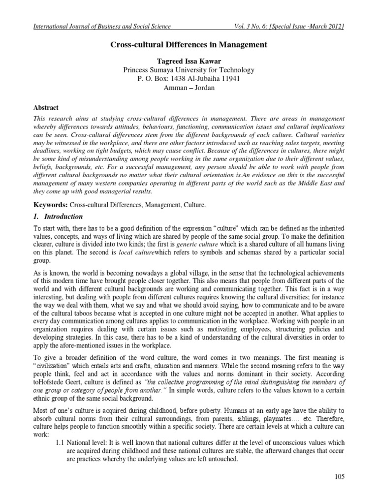 Management Cross Culture | PDF | Social Group | Cross Cultural ...