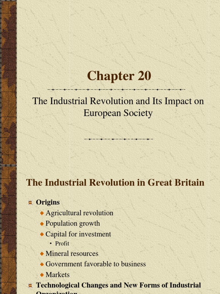 Ap Euro Chapter 20 PPT Outline | PDF | Industrial Revolution ...