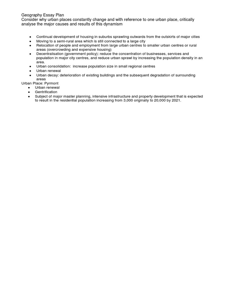 Geography Essay Plan | PDF