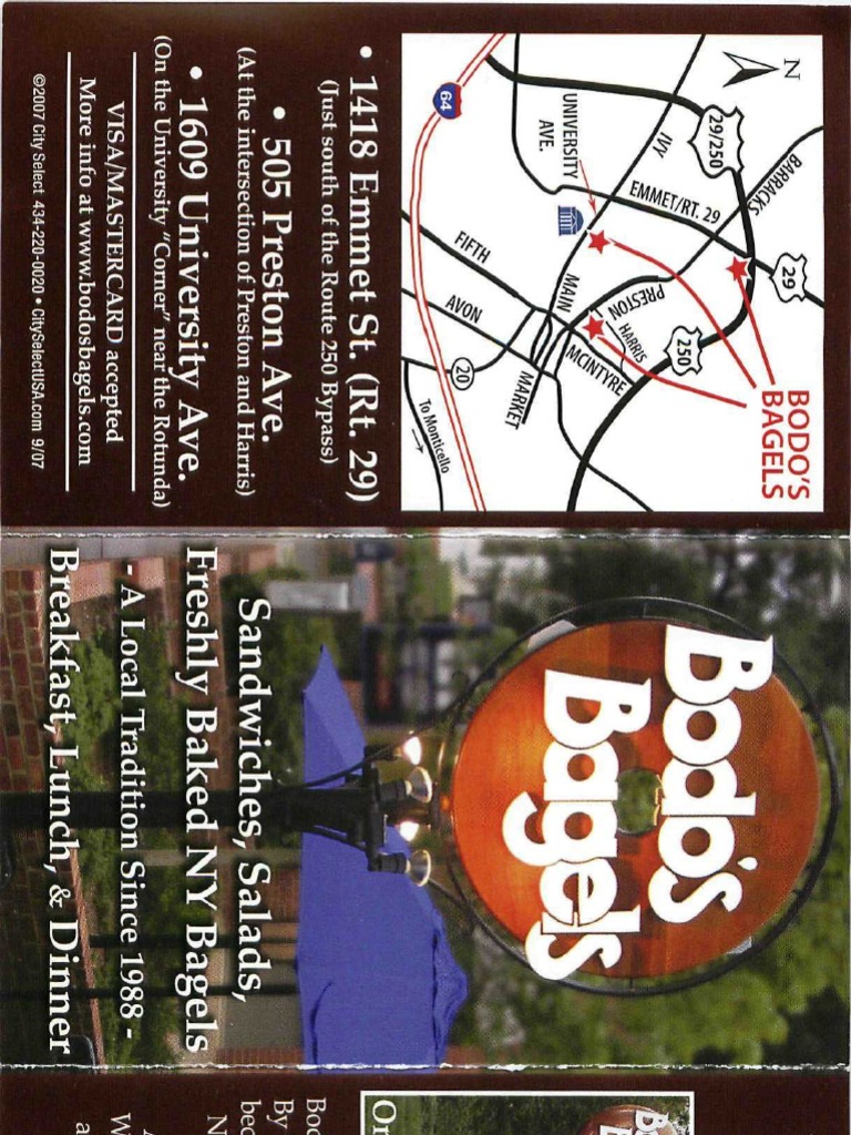 Bodo's Bagels Menu | PDF | Salad | Western Cuisine