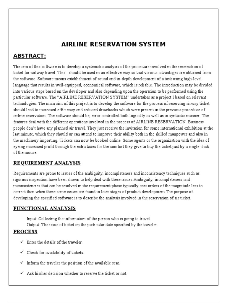 Airline Reservation System | PDF | Modular Programming | Software