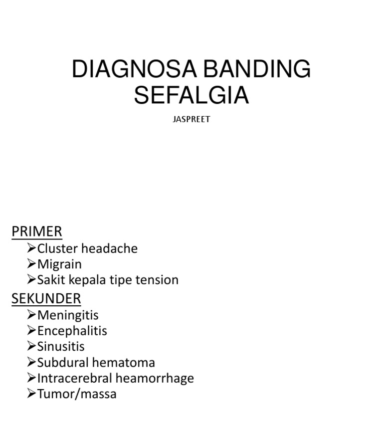 Diagnosa Banding Sefalgia | PDF