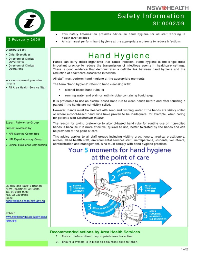 Hand Hygiene | PDF | Hygiene | Health Professional