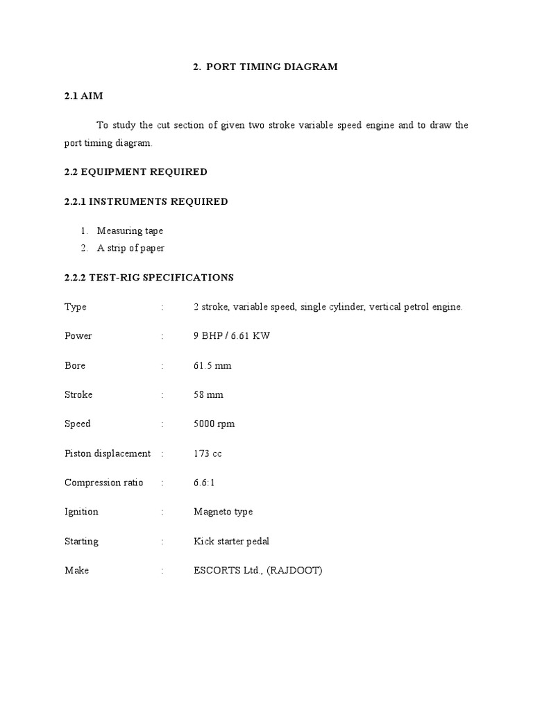 Port Timing Diagram 2.1 AIM | PDF | Piston | Transportation Engineering