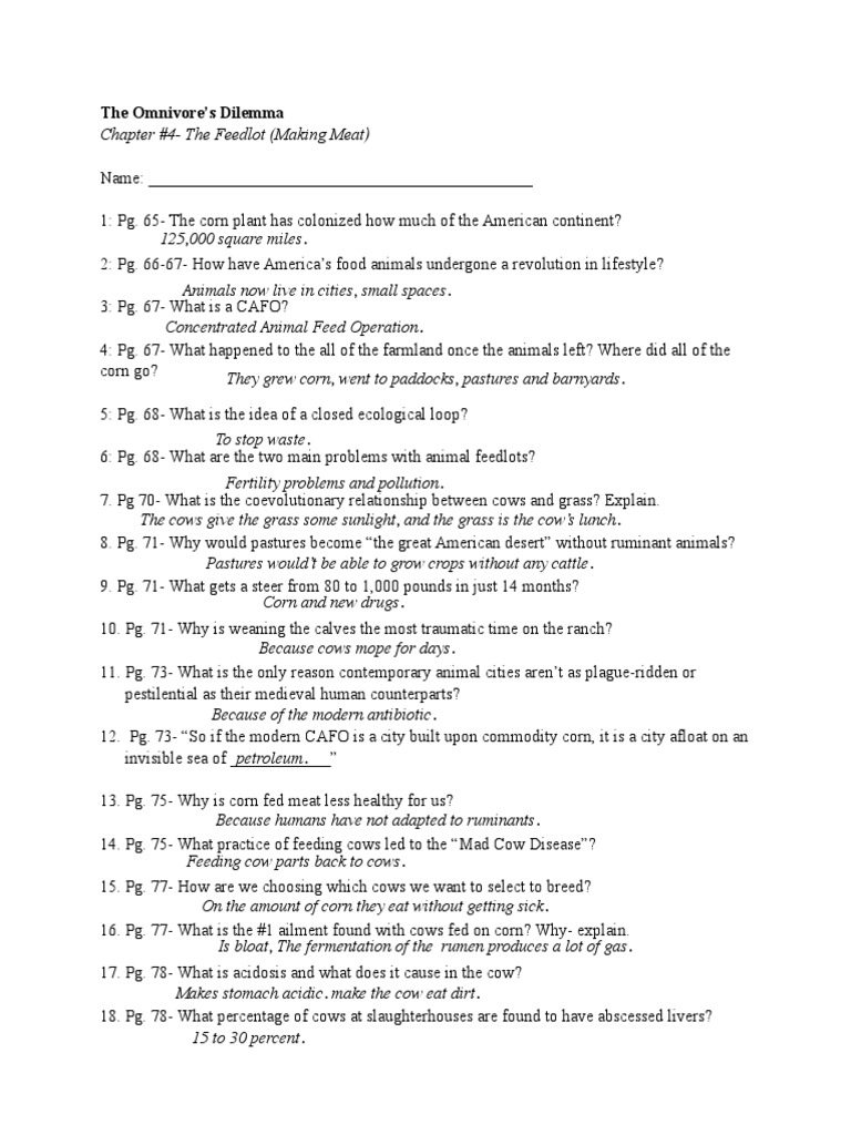 The Omnivores Dilemma Chapter 4 | PDF | Cattle | Antimicrobial Resistance