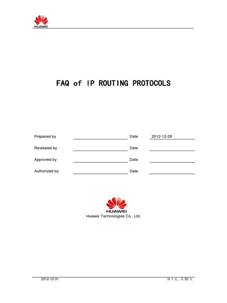 Faq of Ip Routing Protocols: Prepared by Date 2012-12-28 | PDF ...