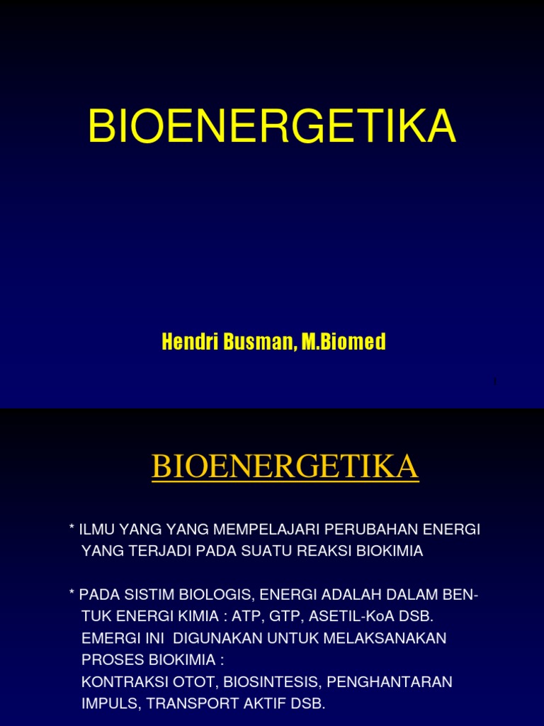 BIOENERGETIKA | PDF