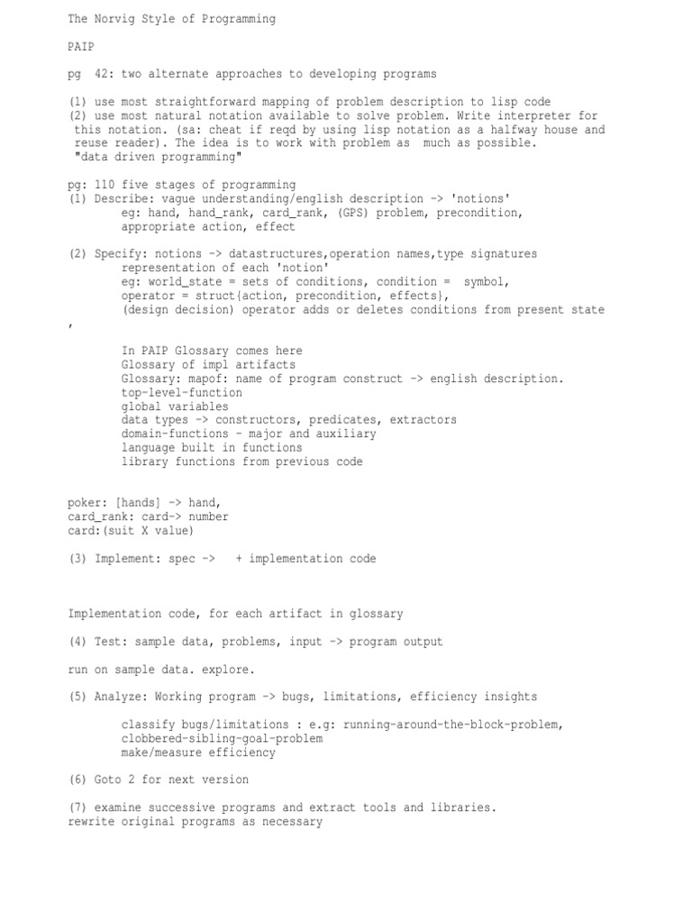 Norvig Style | PDF | Computer Programming | Data Type