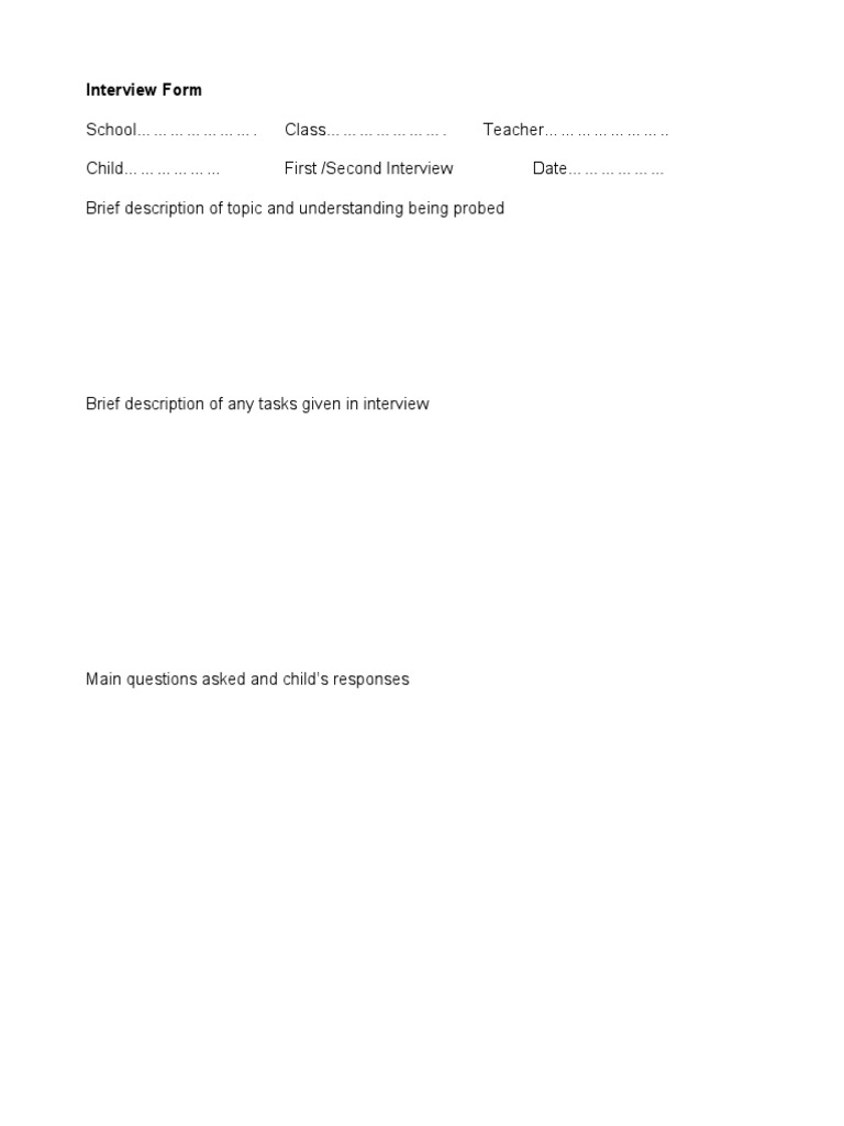 Student Interview Form | PDF