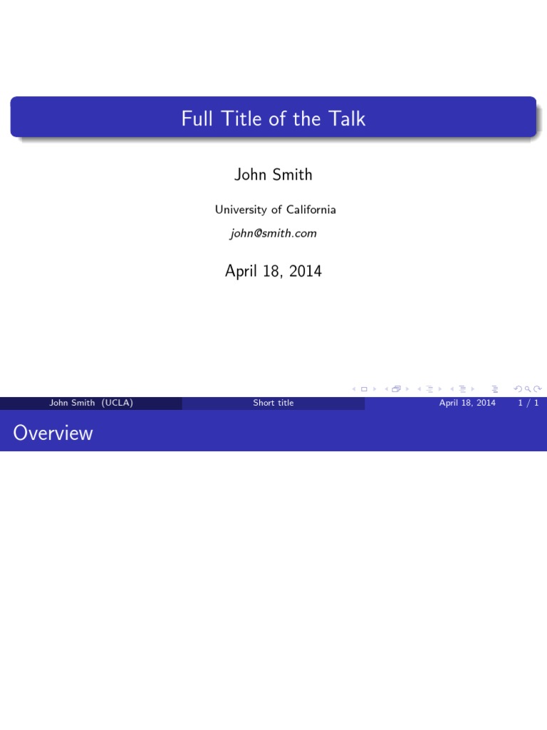 Beamer Presentation Template | PDF