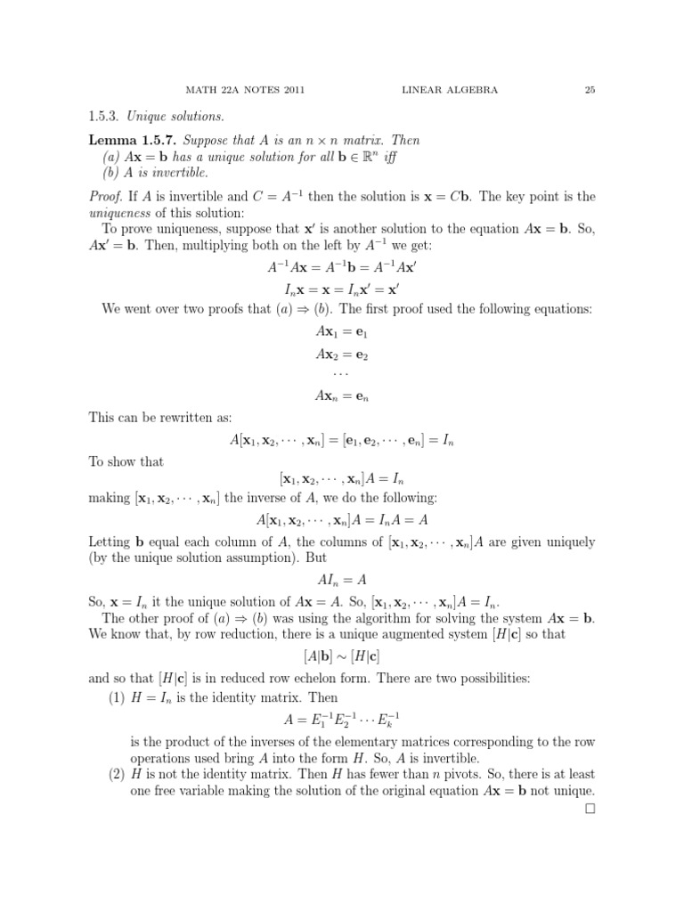 Unique - Solution Matriks | PDF | Linear Subspace | Matrix (Mathematics)