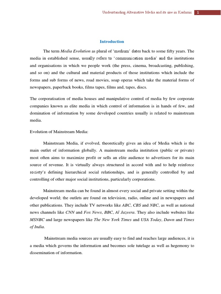 Alternative Media 1 | PDF | Mass Media | New Media