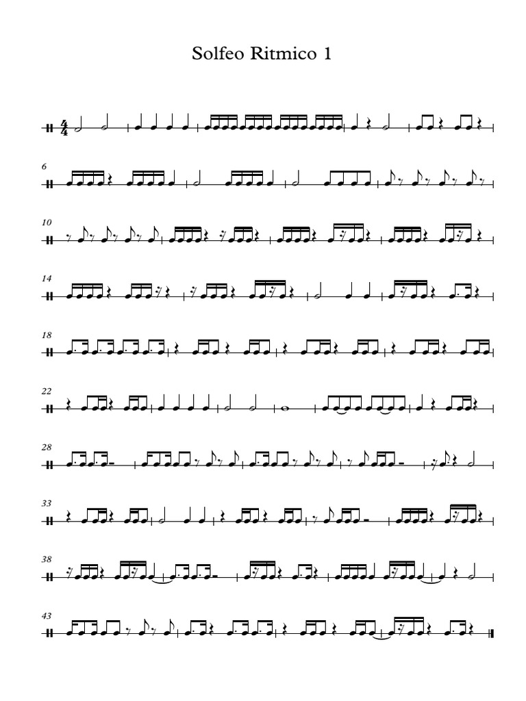 Solfeo Ritmico 1 - Partitura Completa | PDF