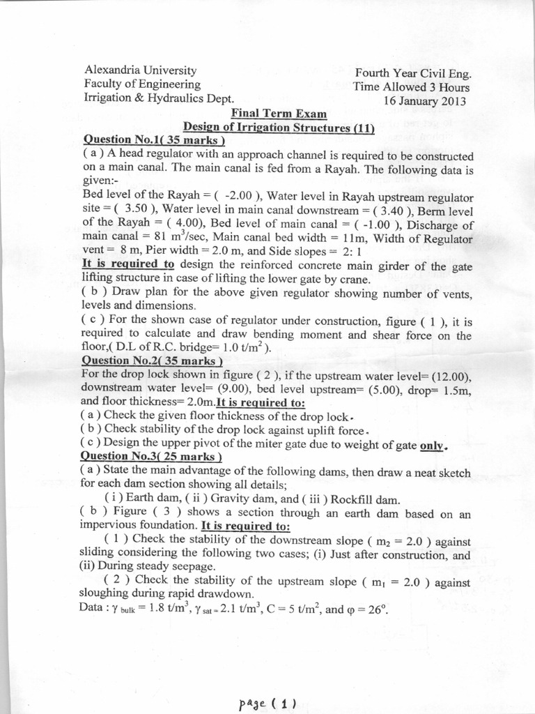 Design of Irrigation Structures | PDF
