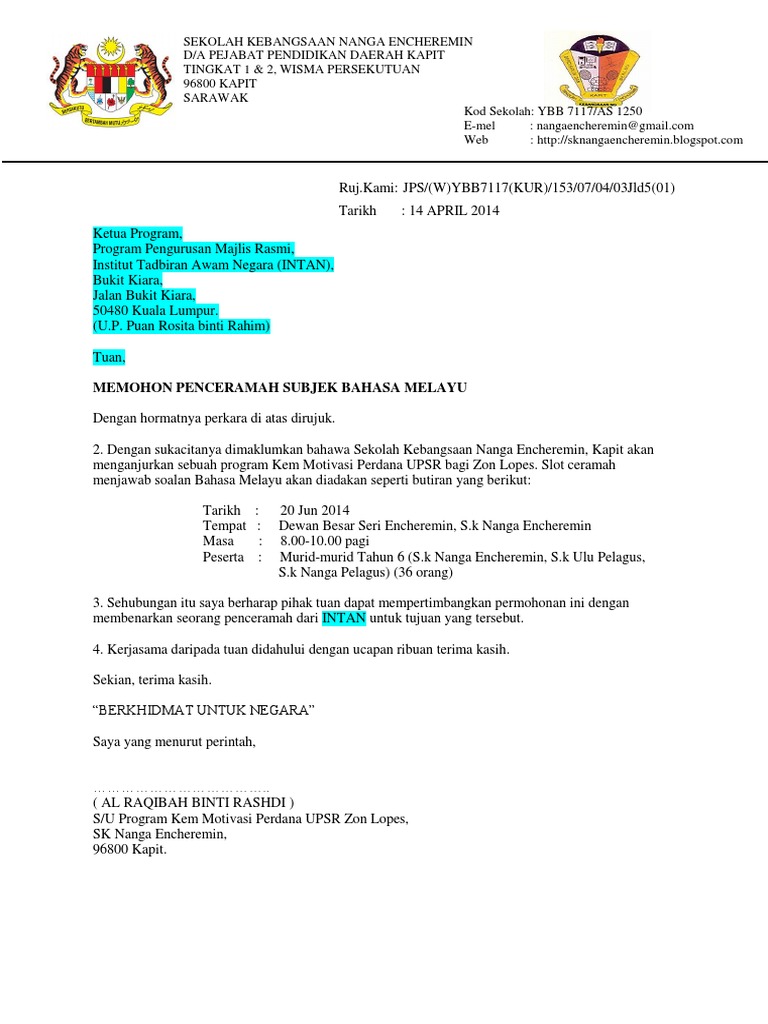 Surat Jemputan Penceramah | PDF