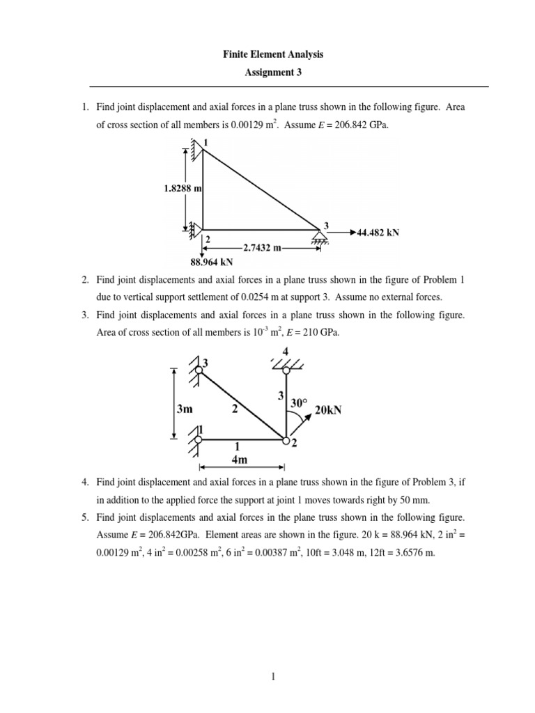 Finite Element Analysis Assignment 3 | PDF | Bending | Beam (Structure)