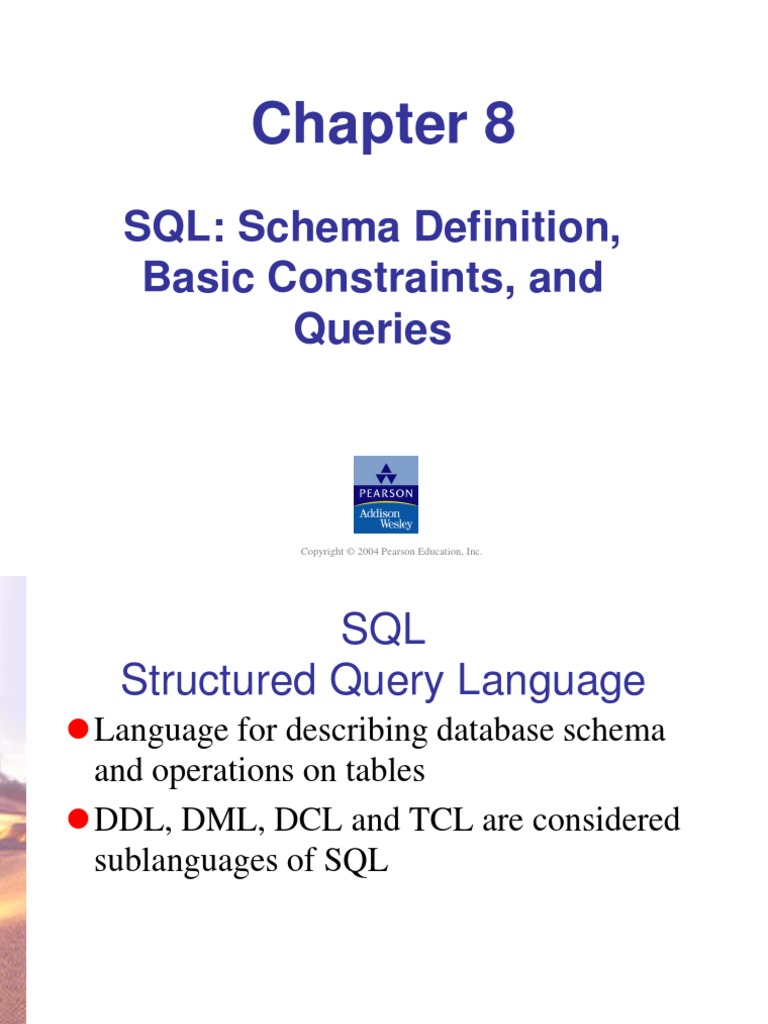 Sql Schema Definition Basic Constraints And Queries Pdf Relational Database Sql