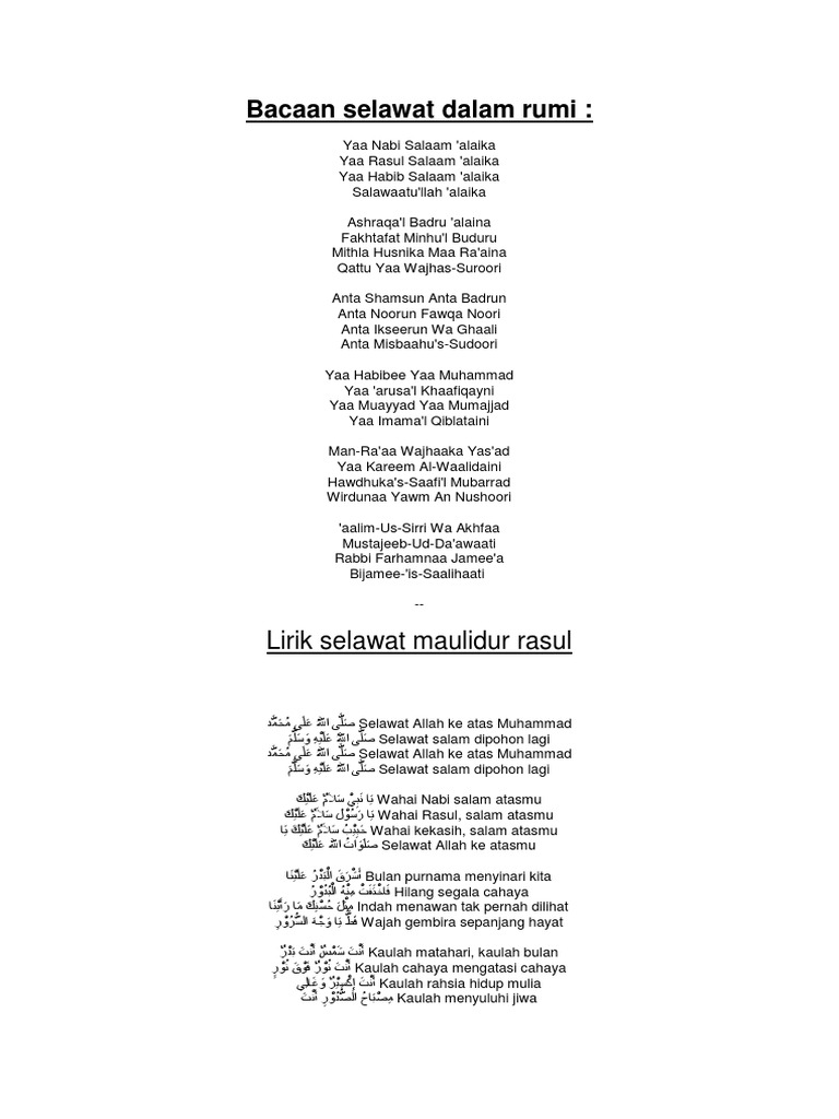 lirik selawat maulidur rasul - Claire Terry