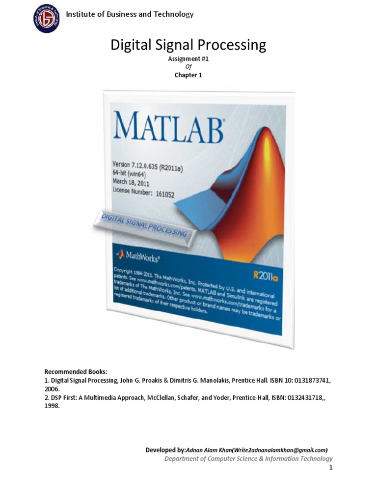 Digital Signal Processing: Assignment #1 | PDF | Digital Signal ...