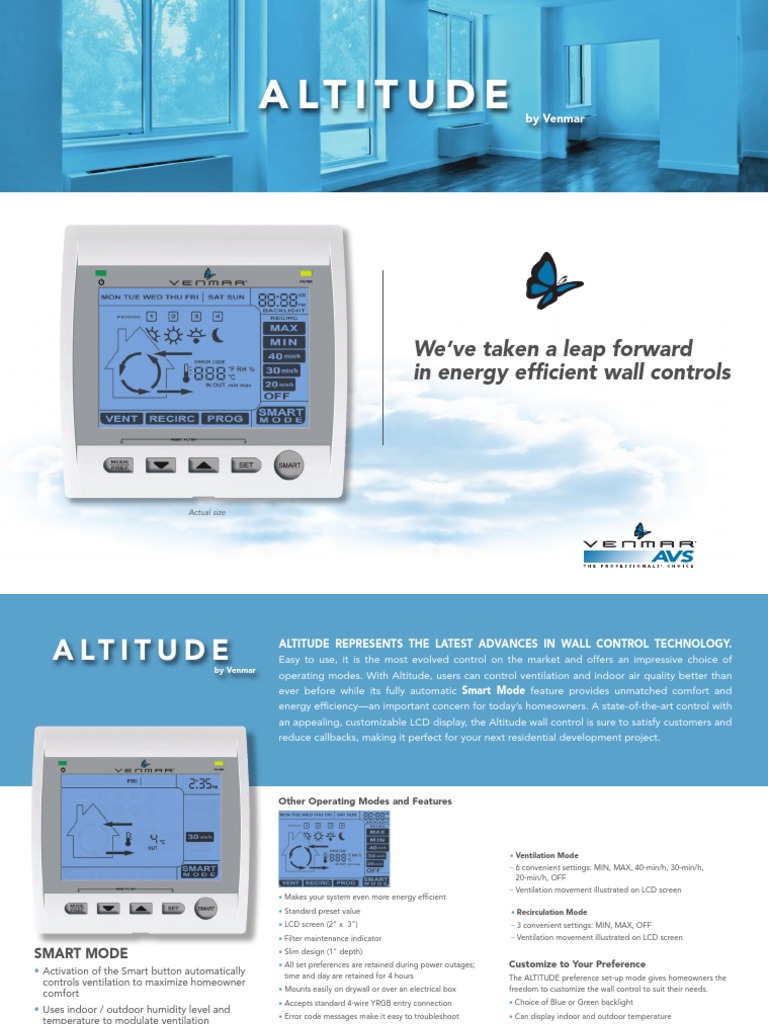 Altitude by Vemar Wall Control Brochure | PDF | Ventilation ...