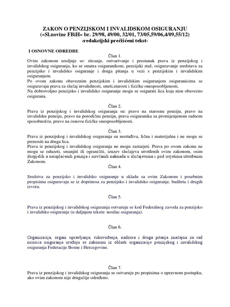 Zakon Pio Fbih | PDF