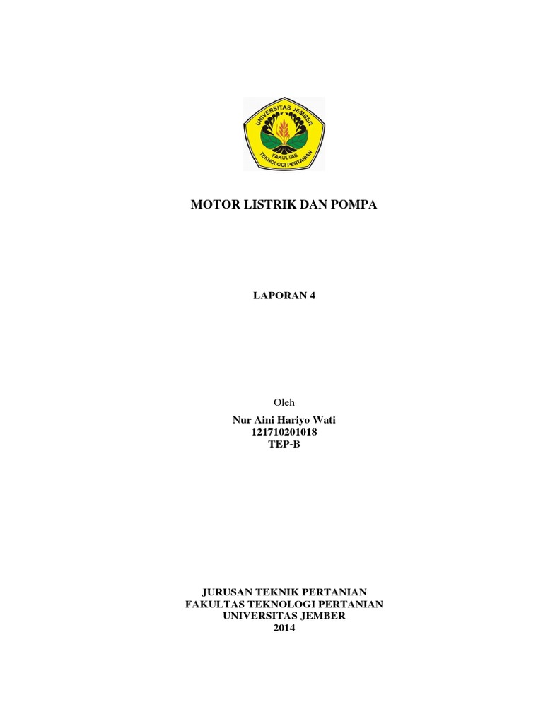 Motor Listrik dan Pompa Air: Panduan Praktikum | PDF