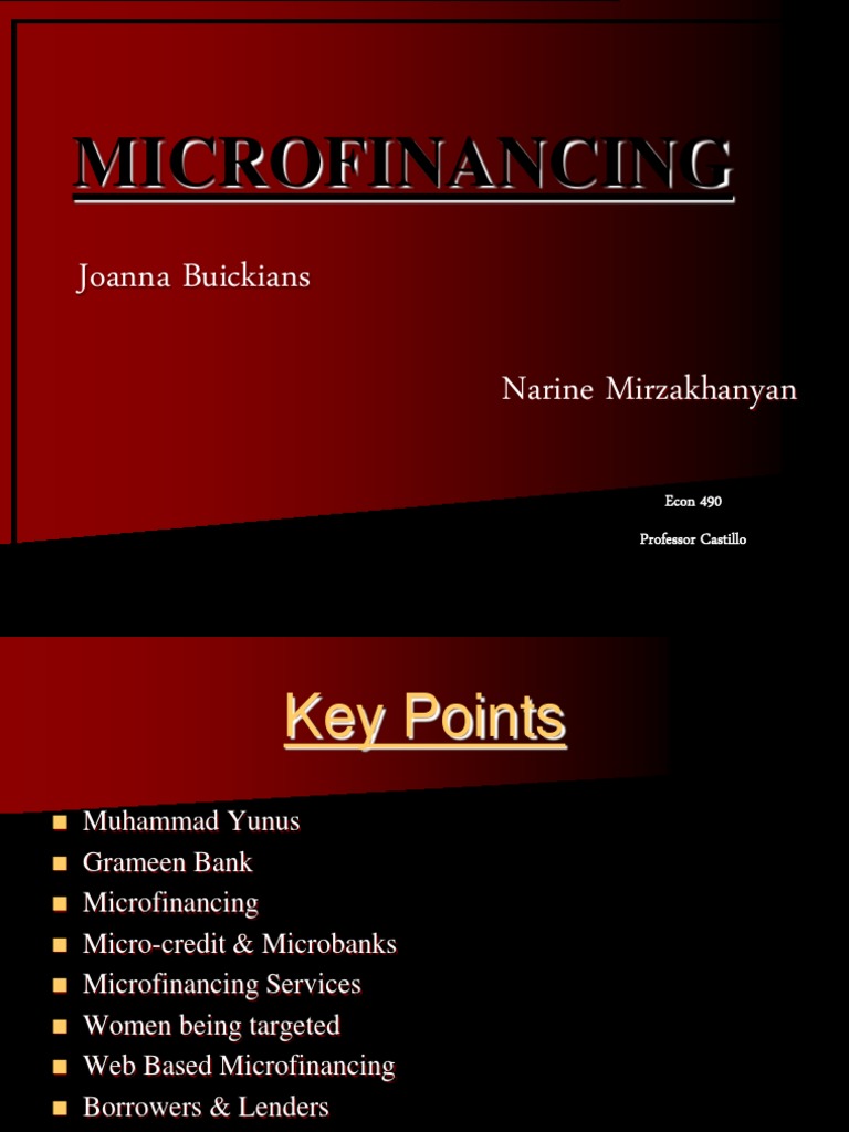 Microfinancing: Joanna Buickians Narine Mirzakhanyan | Download Free ...