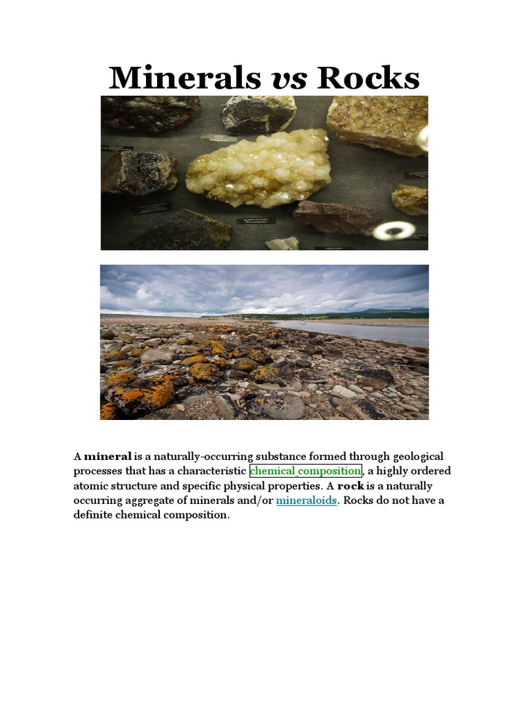 Minerals Vs Rocks: Chemical Composition | Download Free PDF | Rock ...