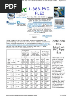 GPM - Flow Rates TABLE For Copper and PEX Pipes - Based On Diameter | PDF