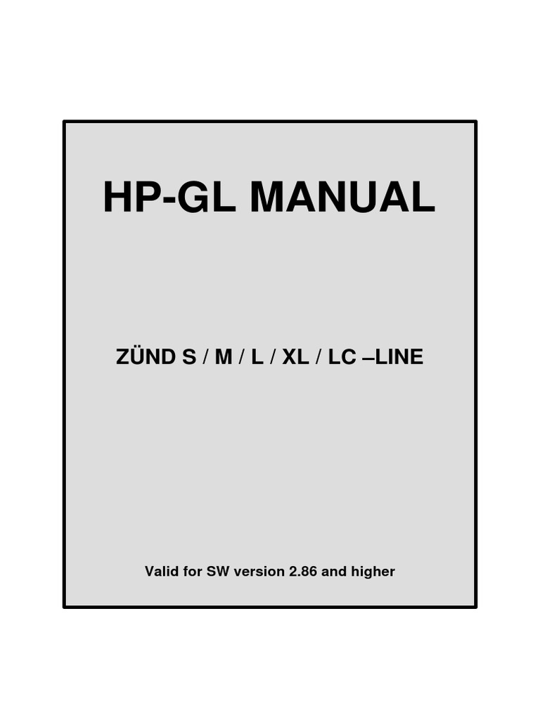 HP-GL Manual: Zünd S / M / L / XL / LC - Line | PDF | Parameter ...