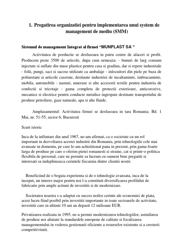 Implementarea Unui Sistem de Management de Mediu | PDF