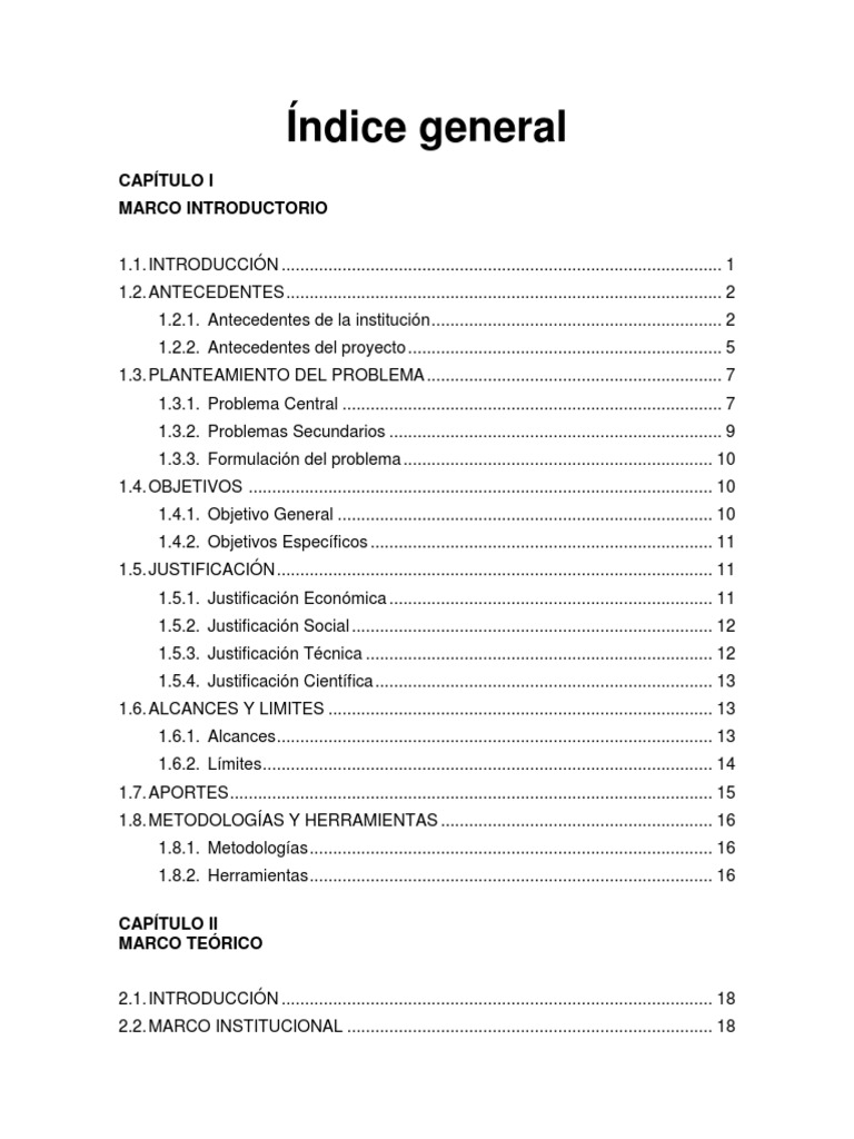 Índice general: Capítulo I Marco Introductorio | Marco de software ...