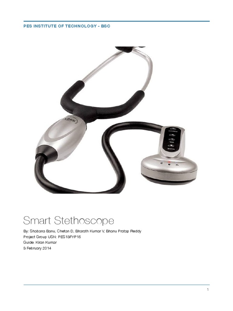 Smart Digital Stethoscope Project | PDF | Heart | Sensor