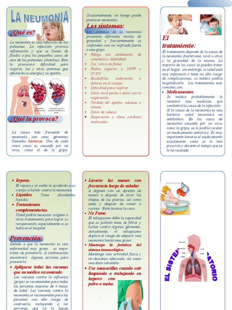 Triptico Neumoia | PDF | Neumonía | Ciencias de la Salud