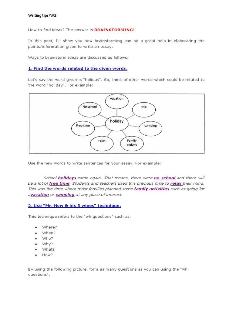 How To Find Ideas PMR Writing w2 | PDF | Brainstorming | Cognition